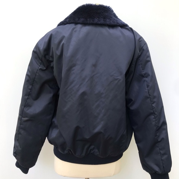 Vintage | Jackets & Coats | Vintage 7s Navy Blue Flight Jacket Bomber ...